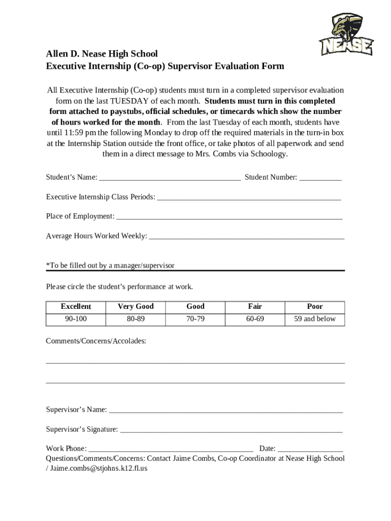 Off-Campus-Supervisor-Evaluation-- ... - www-nhs stjohns k12 fl Doc Template | pdfFiller