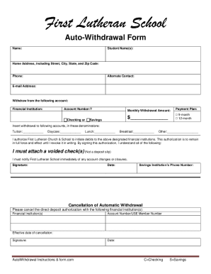 Fillable Online Auto-Withdrawal Form Fax Email Print - pdfFiller