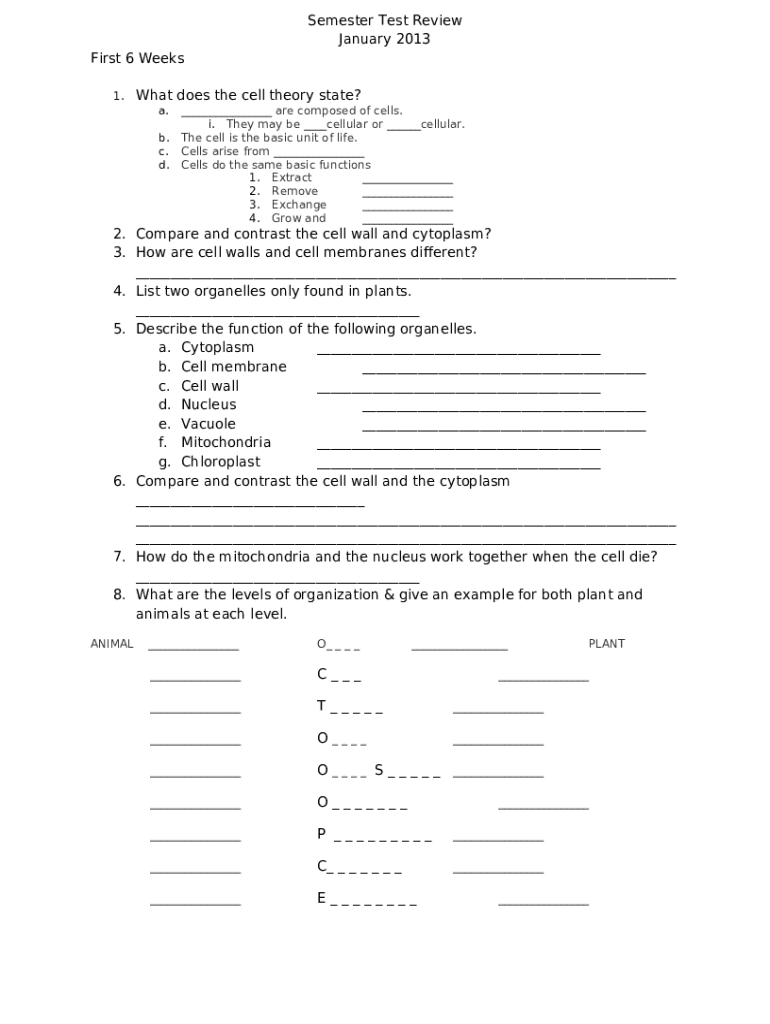 What is the cell theory ? Who propounded it and when ? Doc Template ...