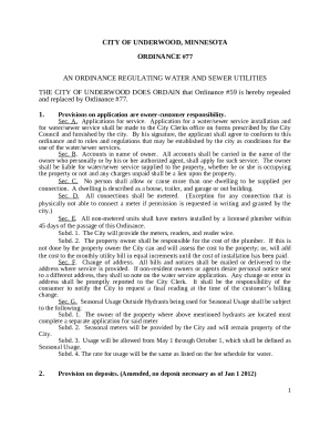 sanitary sewer service; extension districts; ordinance Doc Template ...