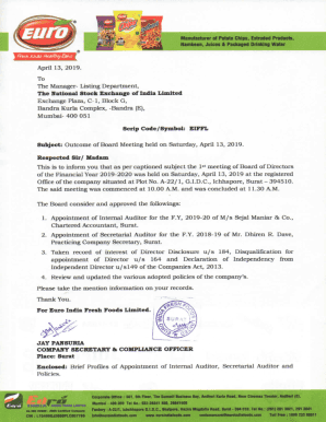 Fillable Online Euro India Fresh Foods Ltd, EIFFL:NSI summary - FT.com Fax Email Print - pdfFiller