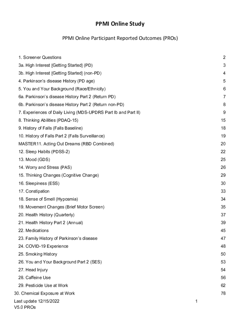 Fillable Online PPMI: The Parkinson's Study That Could Change ...