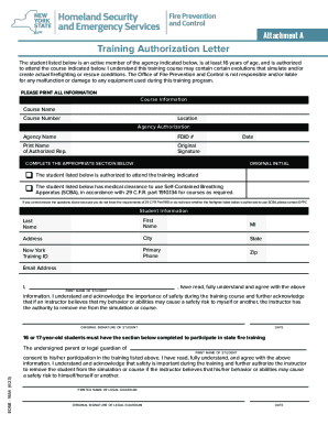 Fillable Online Training Authorization Letter to Participate in State ...