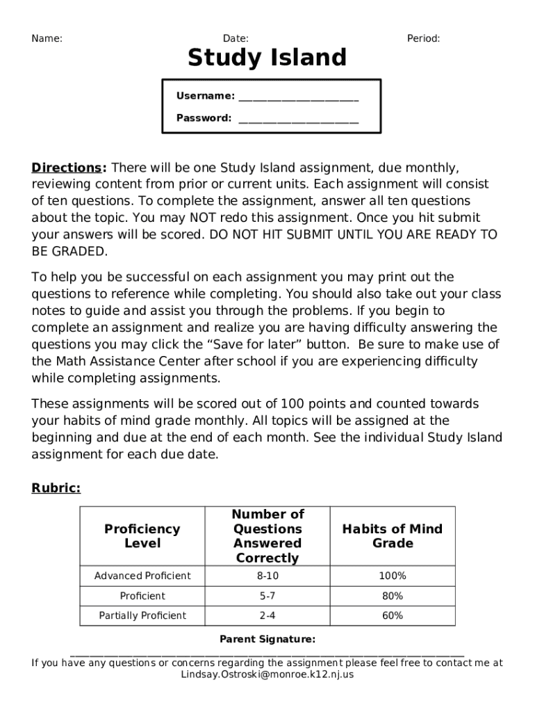 How to Create and Assign a Practice Assignment in Study Island Doc ...