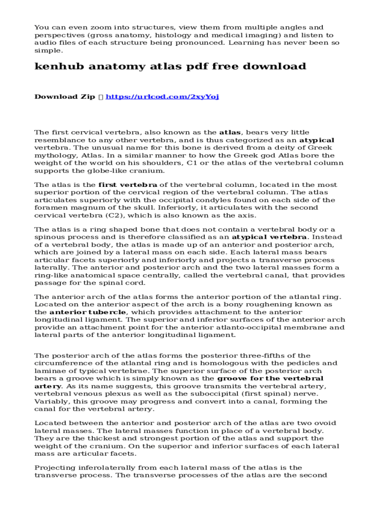 Fillable Online Free online atlas: Anatomy of the human body, made ...