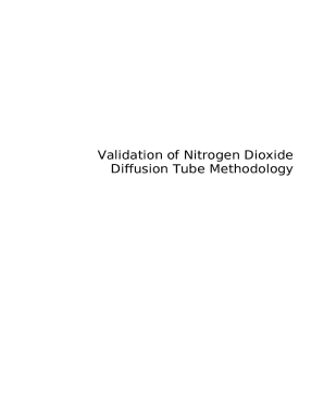 Validation of Nitrogen Dioxide Diffusion Tube Methodology Doc Template | pdfFiller
