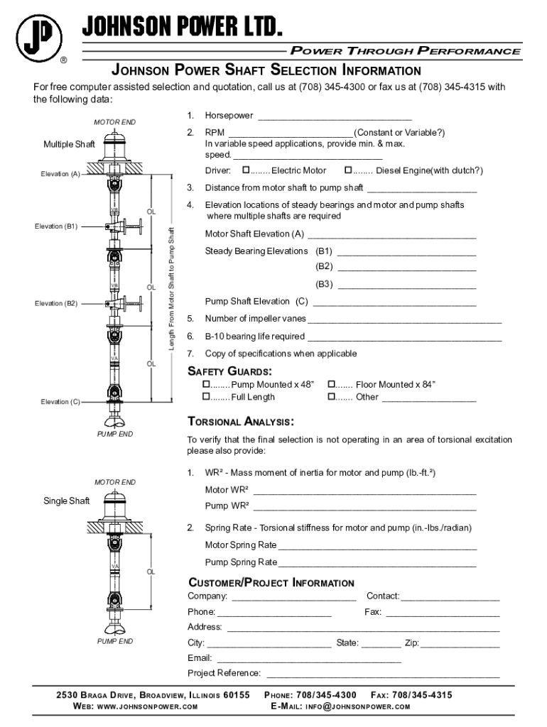 Fillable Online Johnson Power, Ltd.High-Quality Industrial Universal Joint ... Fax Email Print ...