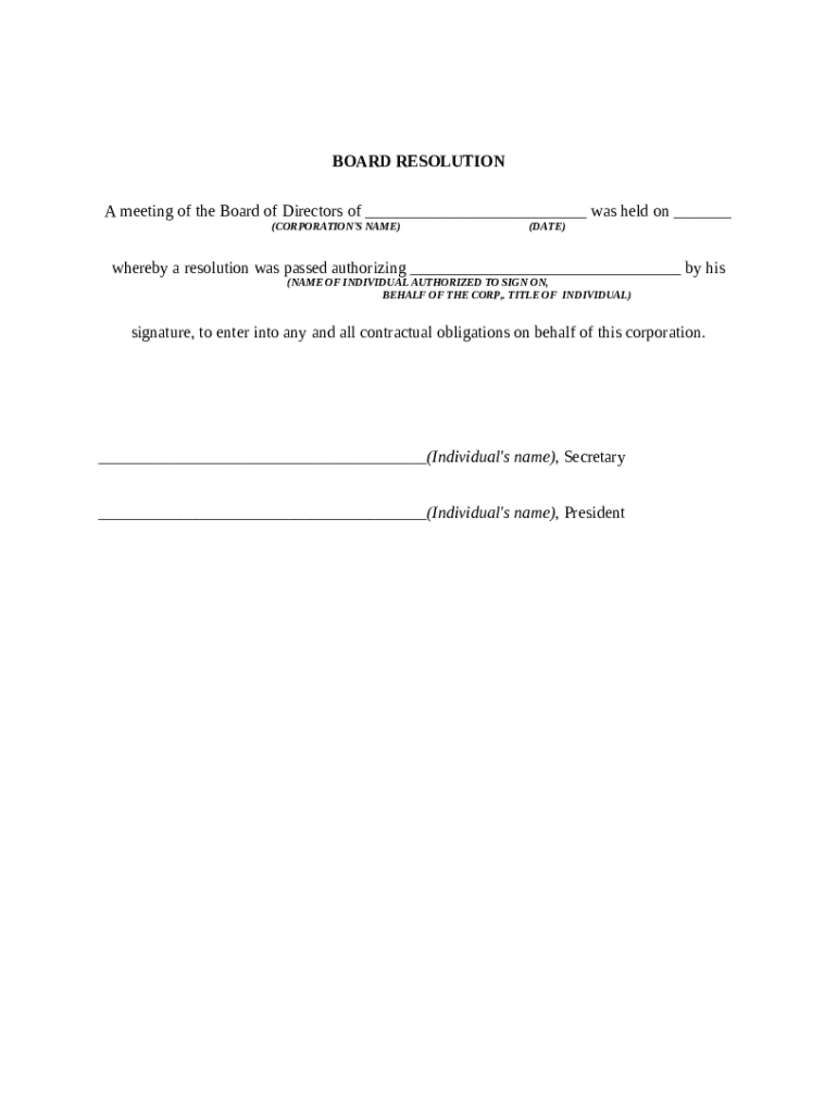 template Board Resolution - New York State Doc Template | pdfFiller