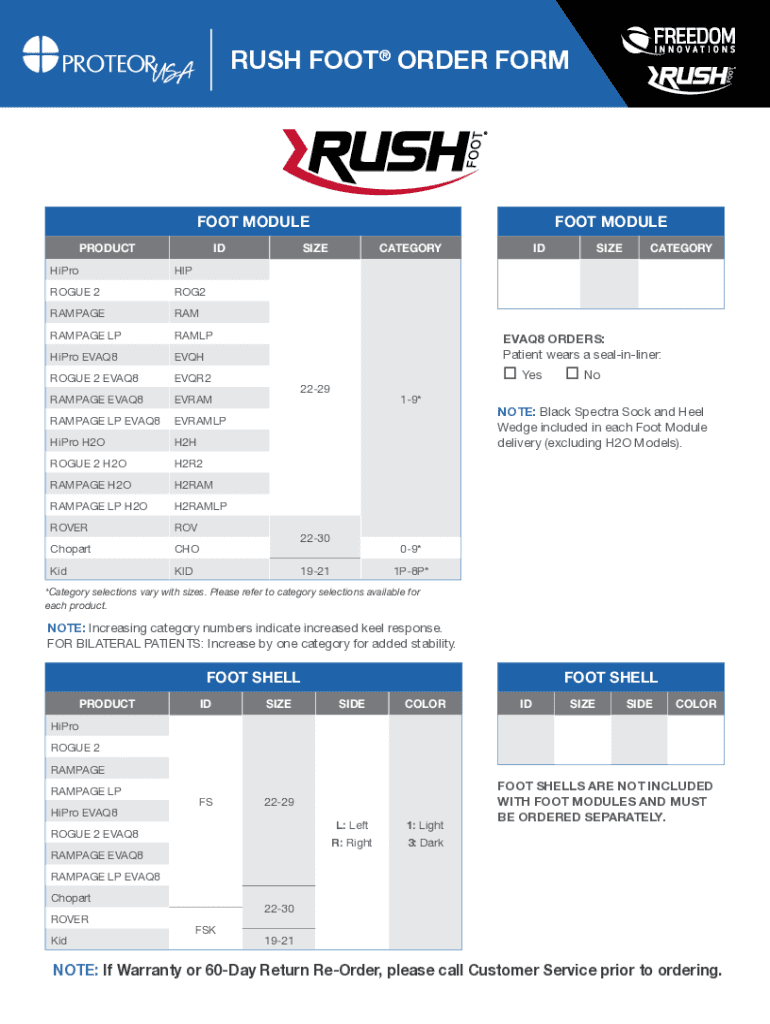 Fillable Online rush rogue 2 - Prosthetic foot shock absorber ...