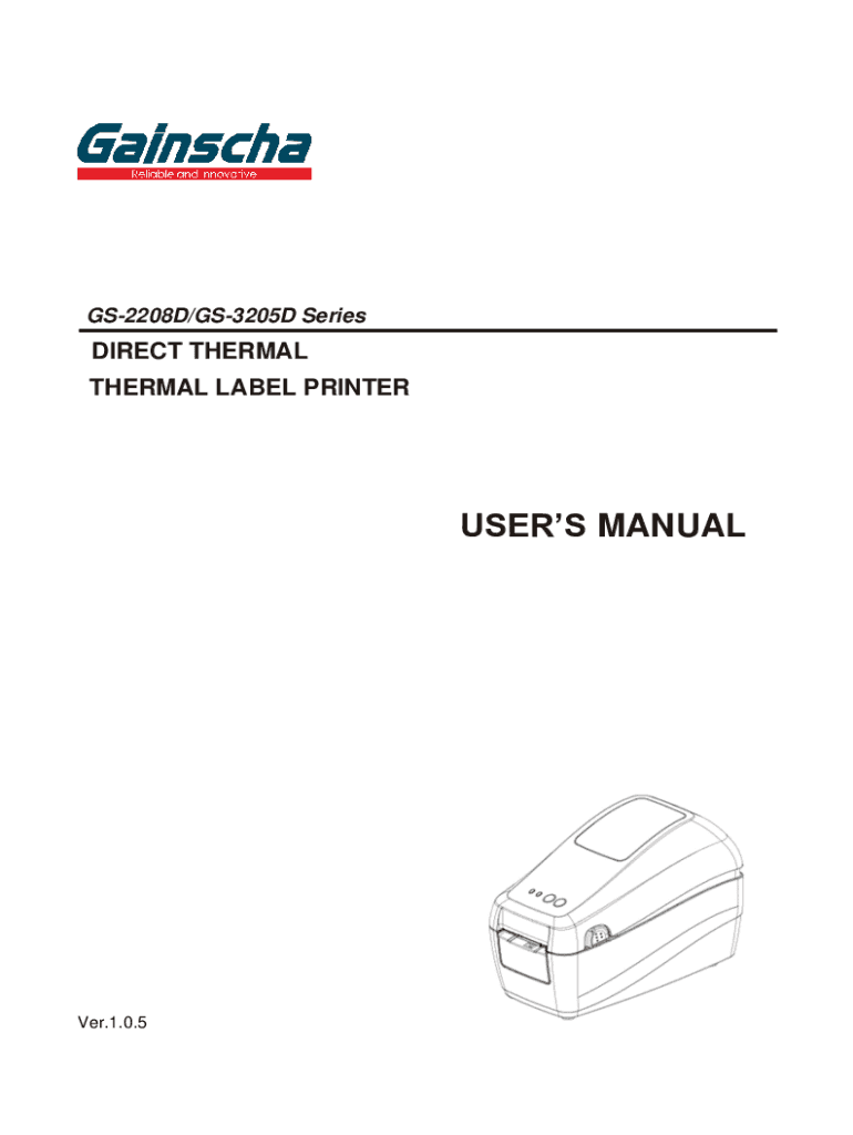 Fillable Online Gainscha 2 inch Wristband Label Printer (GS-2208D) Fax ...