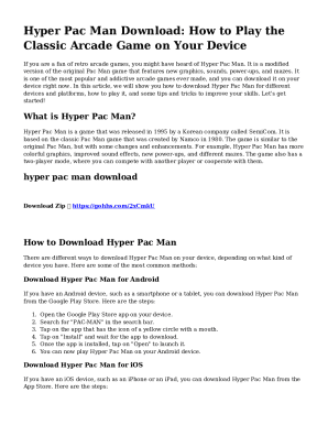 Fillable Online Play Arcade Hyper Pacman Online in your browser Fax ...