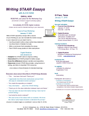 Fillable Online STAAR English 1 Constructed Response Scoring Guide ...