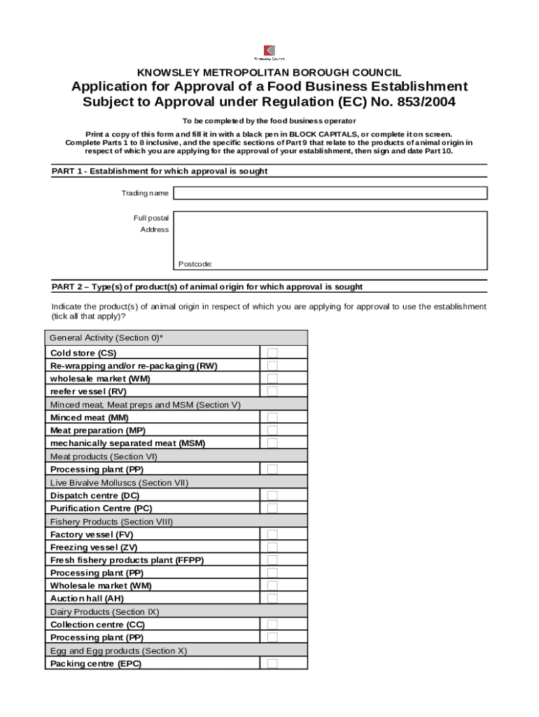 Food Safety - Knowsley Council Doc Template | pdfFiller