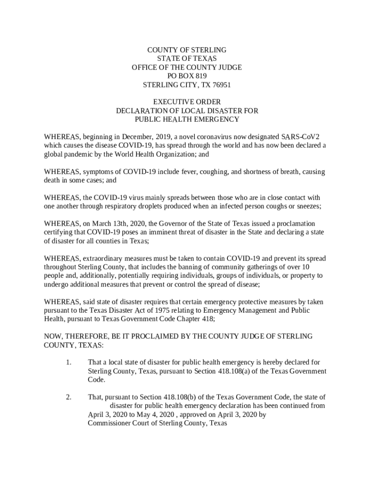 Mayoral Declaration of Disaster and Executive Order #44 ... Doc ...