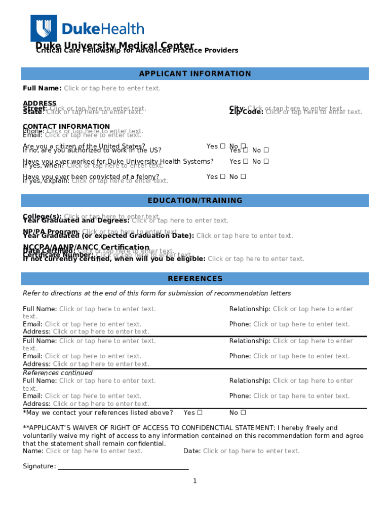 Applicant ination - Duke Department of Surgery - surgery duke Doc ...
