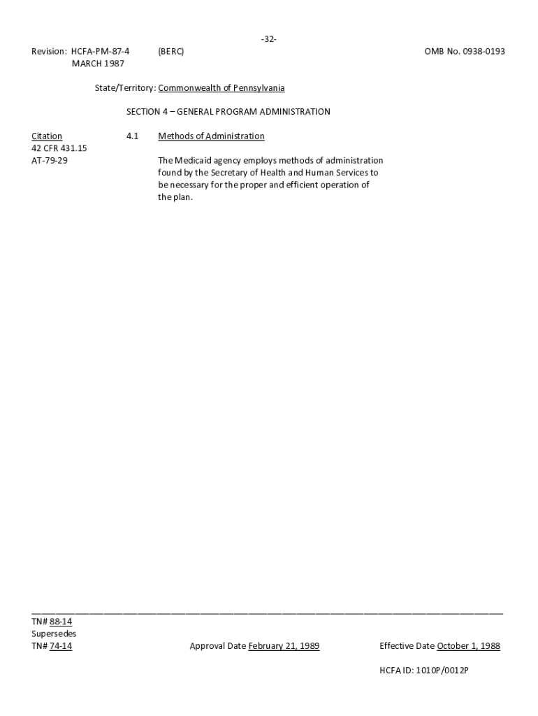 Fillable Online 42 CFR Part 431 Subpart A -- Single State Agency Fax ...