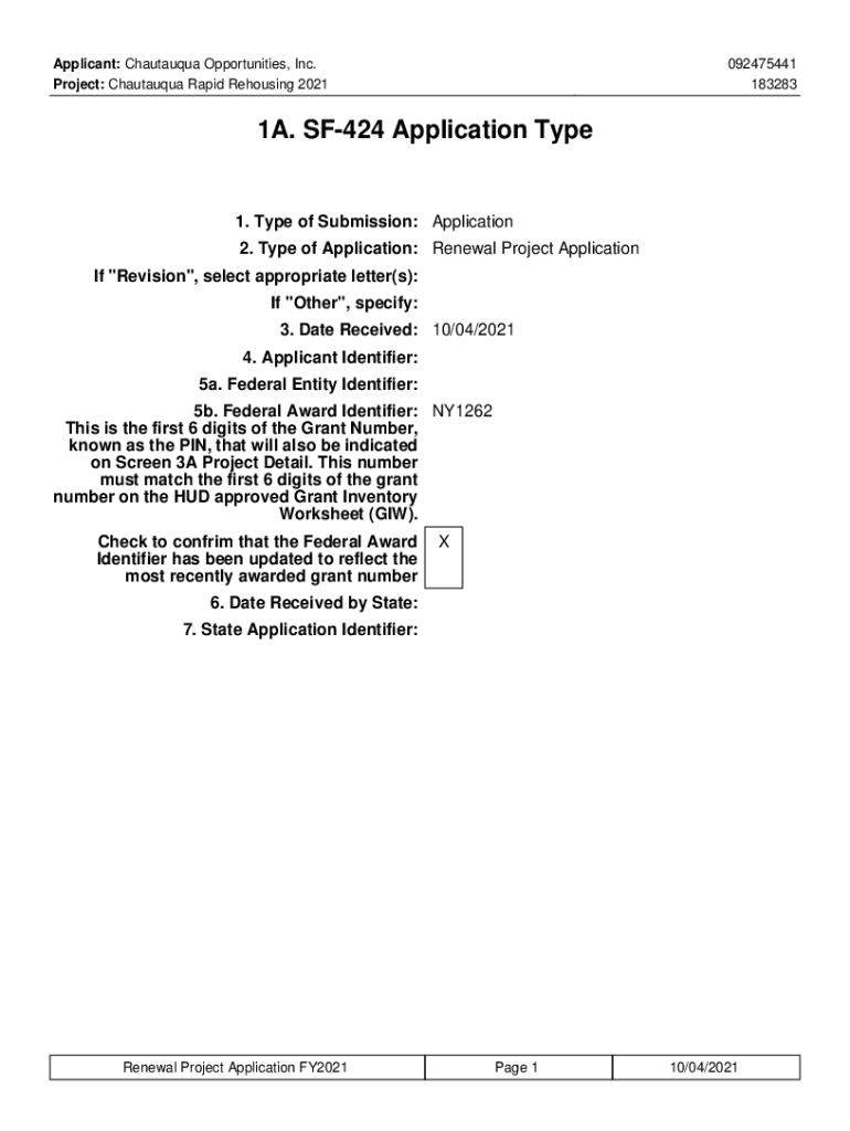 Fillable Online SF-424 Application Type Fax Email Print - pdfFiller