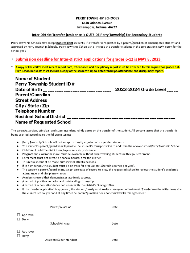 Fillable Online Perry Township school district boundary changes coming ... Fax Email Print ...
