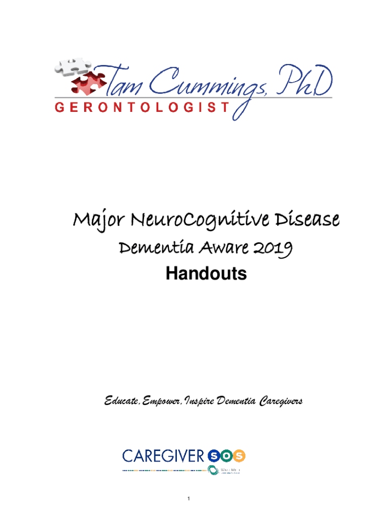 Fillable Online ABC's of Vascular Dementia w/ Tam Cummings, PhD April 7 ...