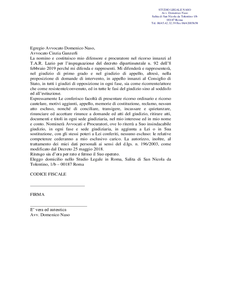 Compilabile Online STUDIO LEGALE NASO & PARTNER Salita di San Nicola ...