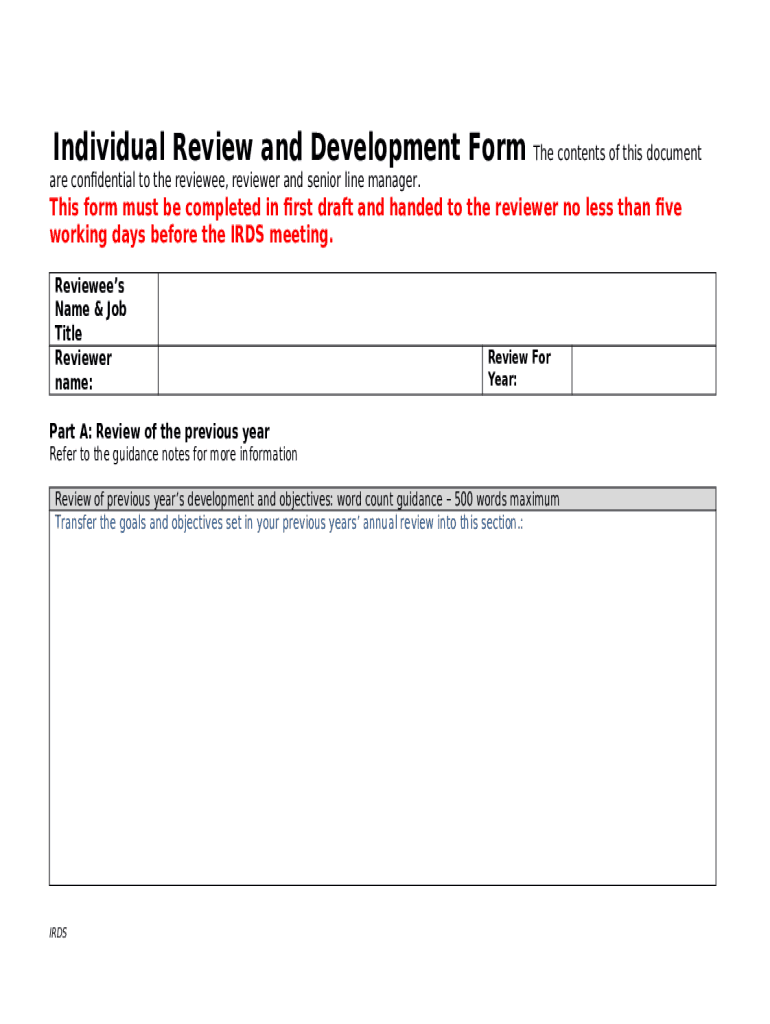 Individual Review and Development Doc Template | pdfFiller