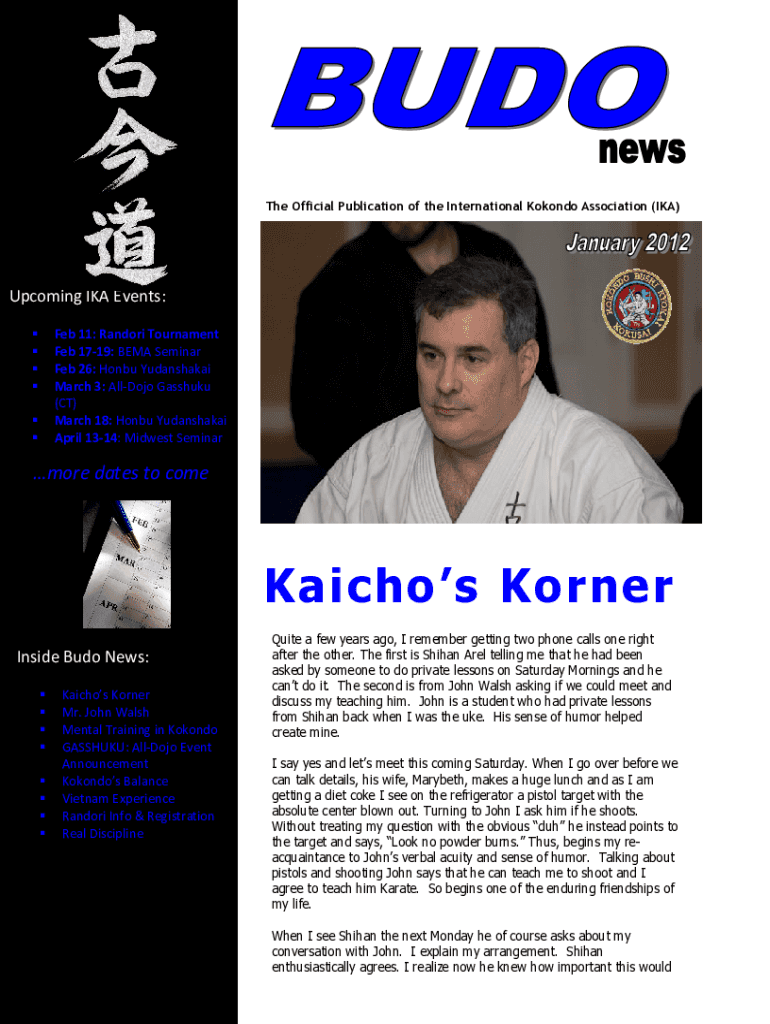 Fillable Online The Official Publication of the International Kokondo ...