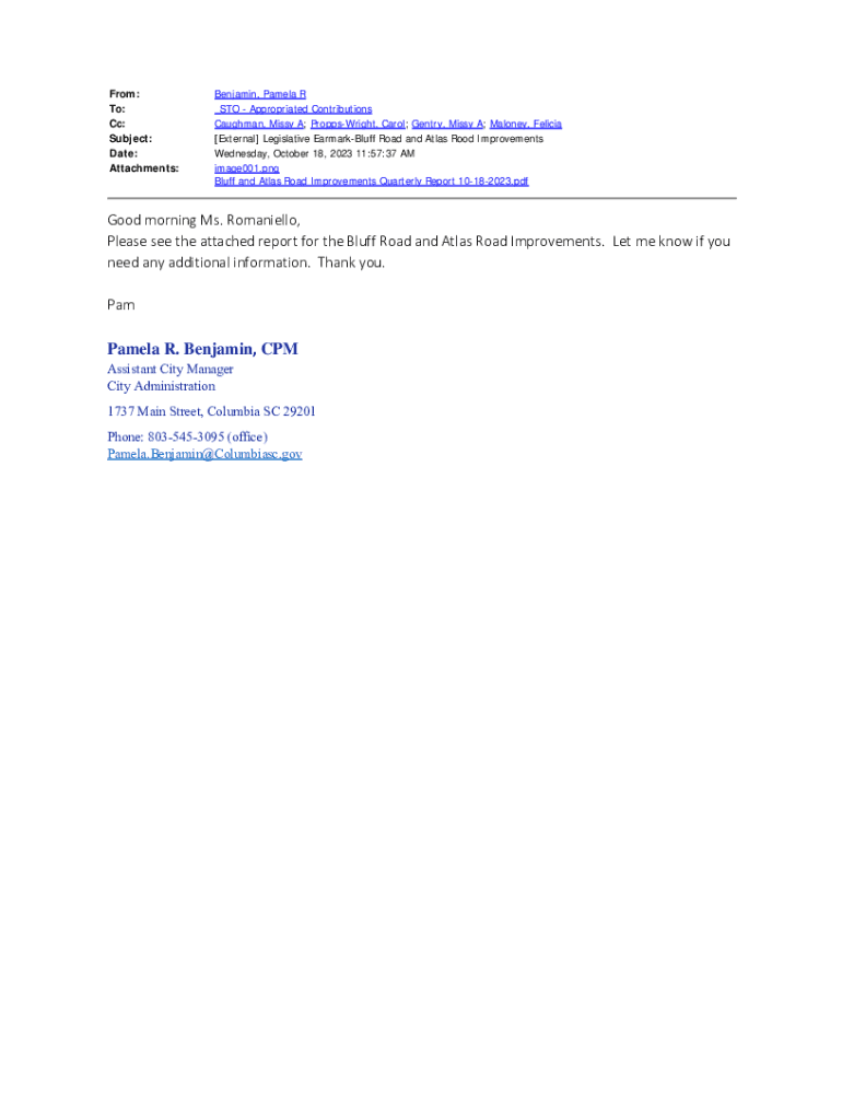 Fillable Online treasurer sc Pamela R. Benjamin, CPM - South Carolina ...