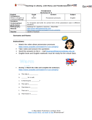 Subjective, Objective, and Possessive Pronouns!Grade 6 Doc Template ...