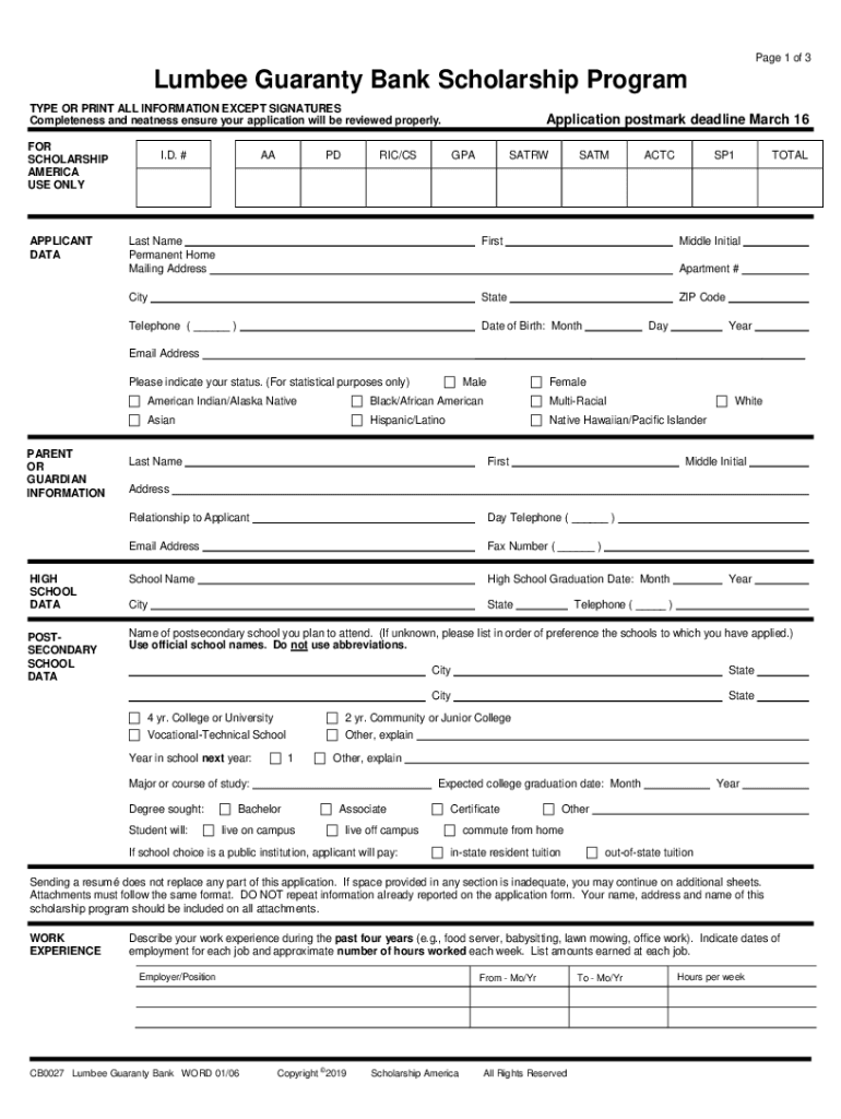 Fillable Online BSBI - Scholarship Application Form Fax Email Print - pdfFiller