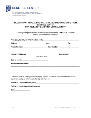 Fillable Online medical-genetics-record-release-form. ... Fax Email ...