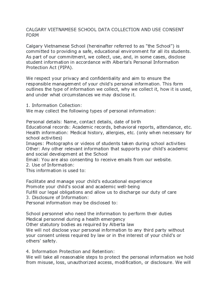 Fillable Online data collection and use consent form Fax Email Print ...