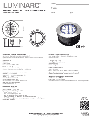 Fillable Online Ilumipod Inground Tri-12 IP Optic 25 RGB Architectural ...