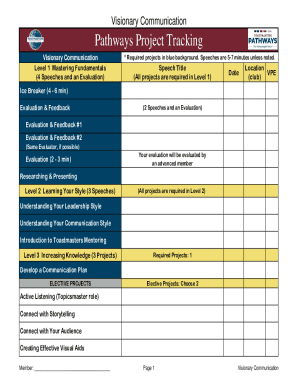 Fillable Online Visionary Communications Level 1 Projects Fax Email ...