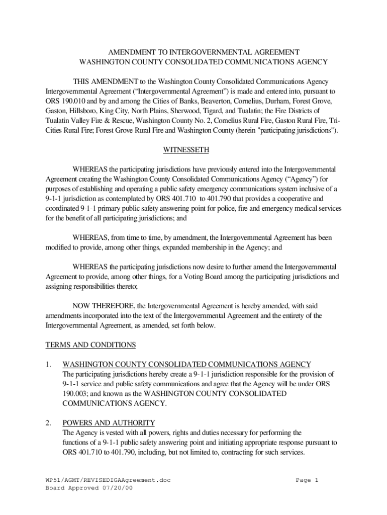 Fillable Online Intergovernmental Agreement - City of Washington ...