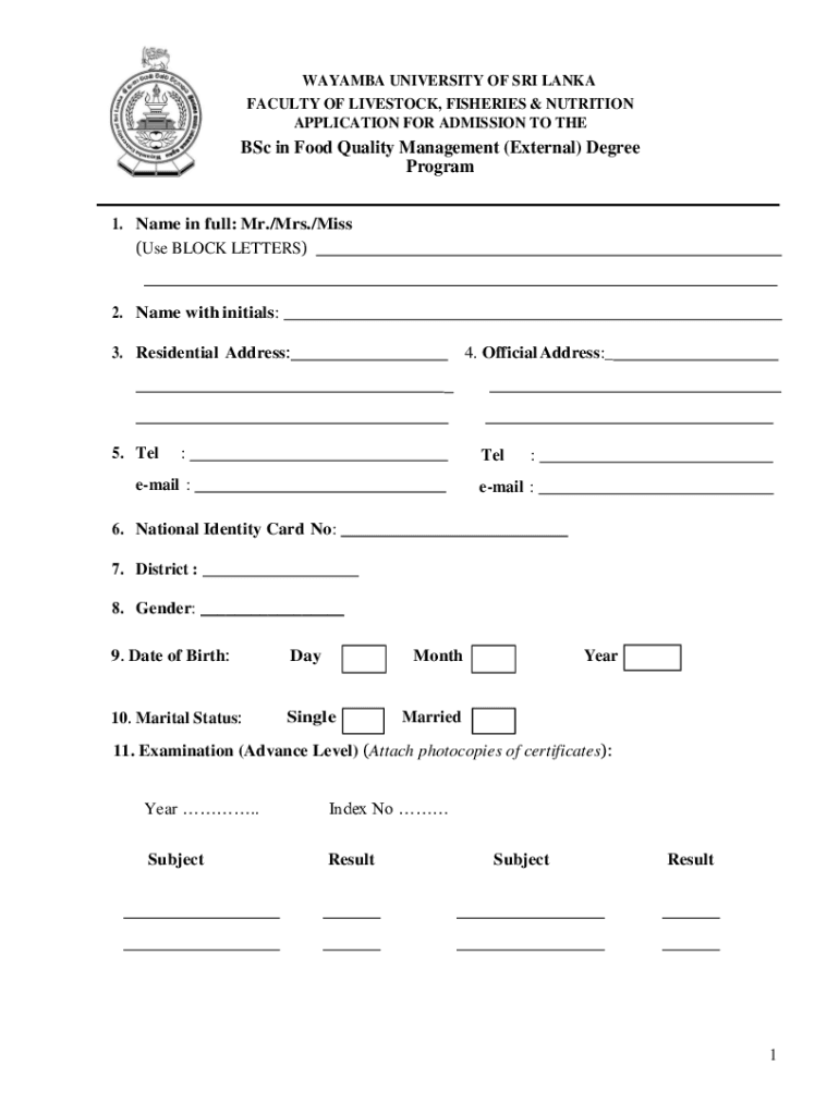 Fillable Online By Laws of the BSc Degree in Food Quality Management ...