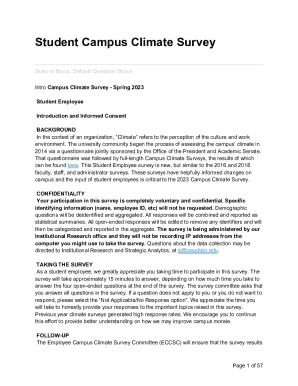 Fillable Online Student Campus Climate Survey Fax Email Print - pdfFiller