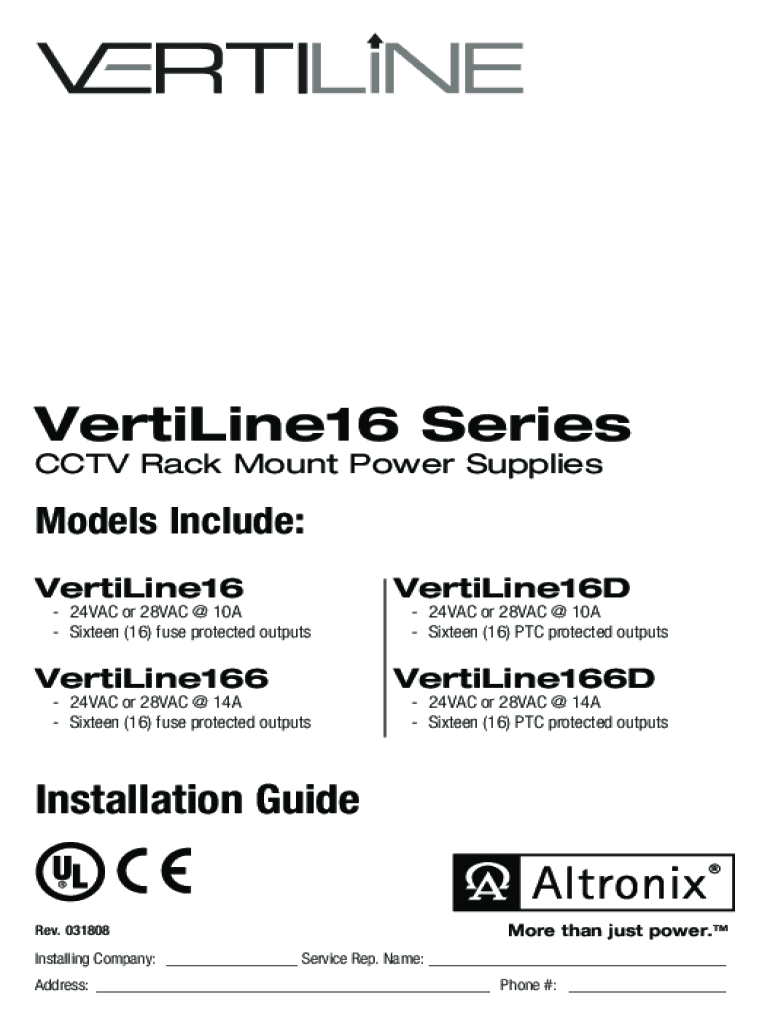 Fillable Online CCTV Rack Mount Power Supplies Installation Guide Fax Email Print - pdfFiller