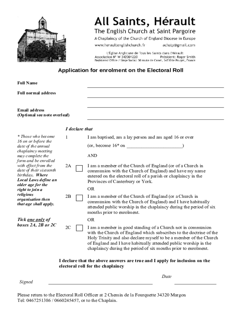 Fillable Online The electoral register and the 'open register' Fax ...