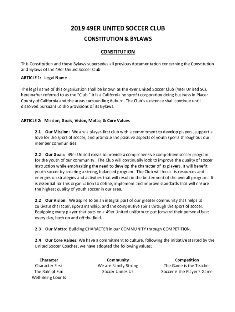 Fillable Online NFL Constitution & By-LawsPDFNational Football League ...