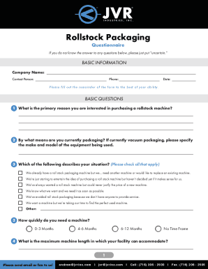 Fillable Online VacForm. VacSeal. VacPeel Profile Form Fax Email Print ...