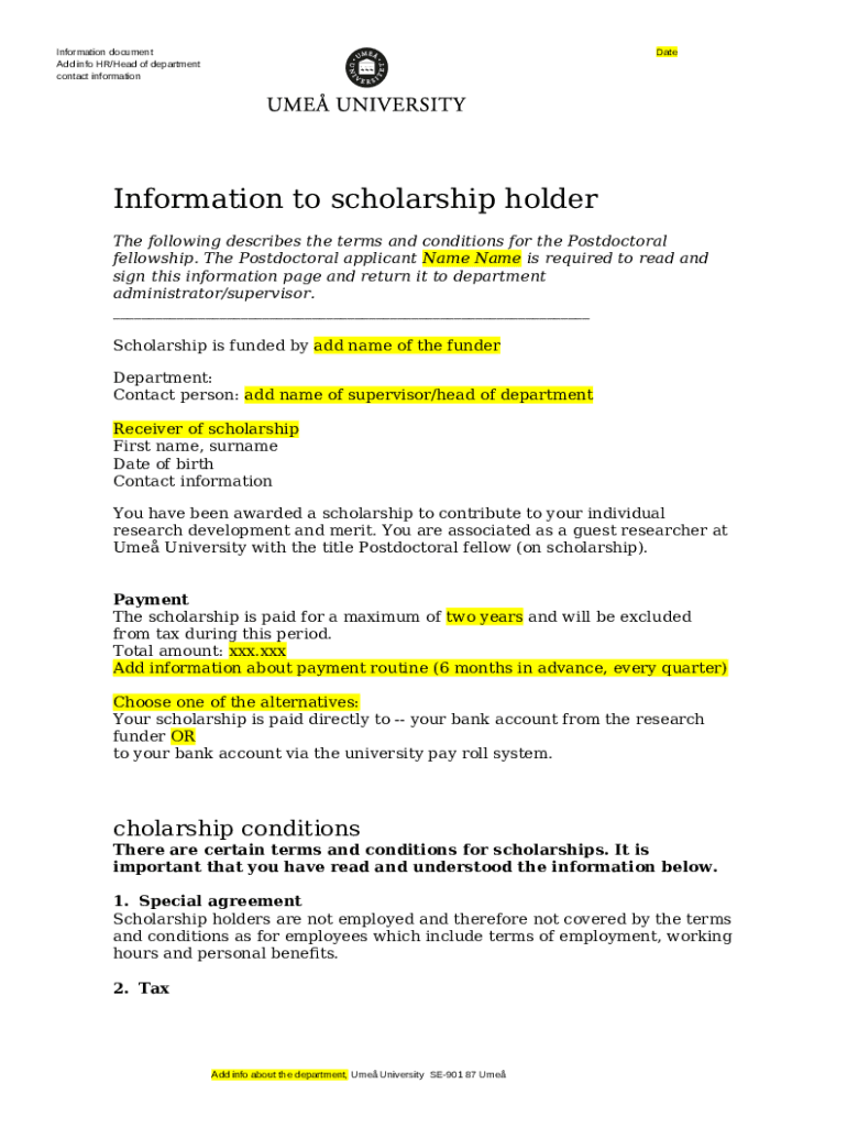 Postdoctoral Fellowships - Marie Skodowska-Curie Actions Doc Template | pdfFiller