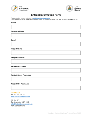 Fillable Online Entrant Information Form Fax Email Print - pdfFiller
