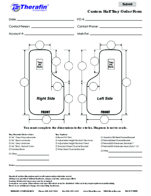 Fillable Online Custom Half Tray Order Form Fax Email Print - pdfFiller