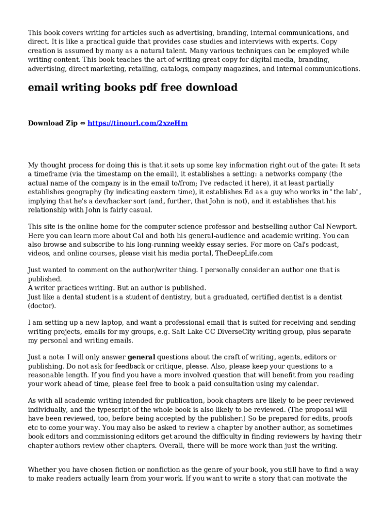 Fillable Online Email Writing Books Pdf Free Download Fax Email Print ...