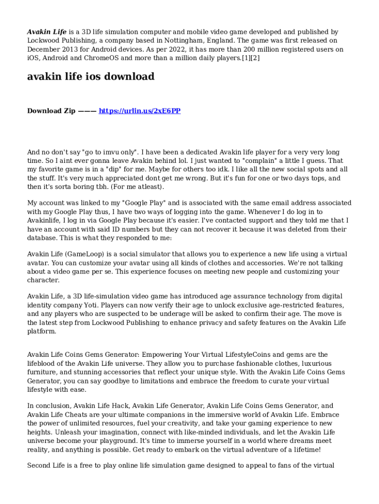 Fillable Online Halli Bjornsson on a decade of Avakin Life and what ... Fax Email Print - pdfFiller