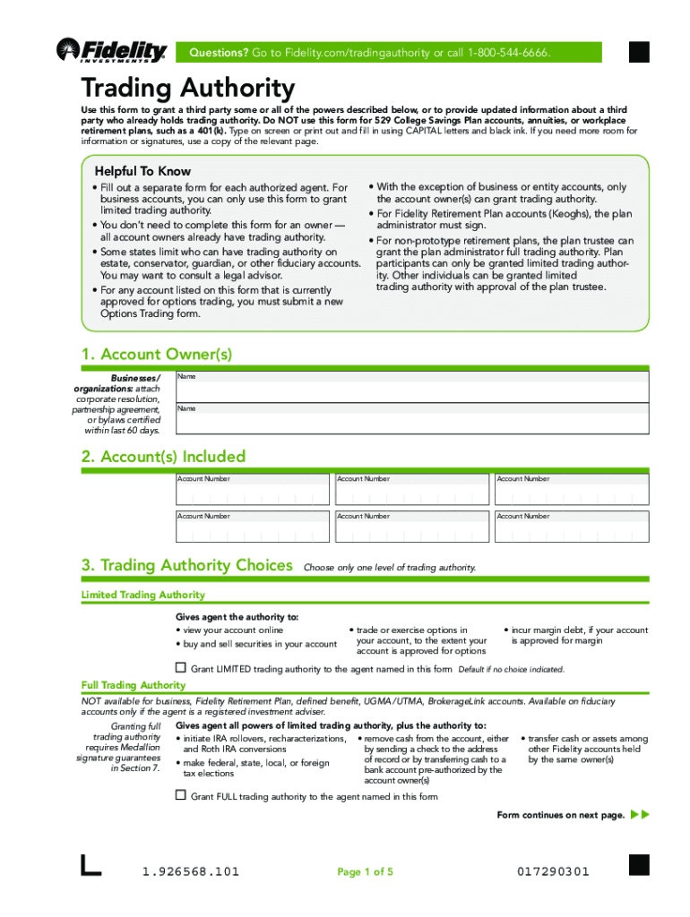 Fillable Online About Trading Authorization Fax Email Print - pdfFiller