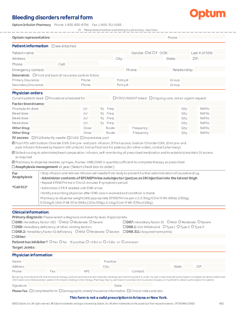 Fillable Online 4399 Infusion Pharmacy MS Referral FormUA Fax Email ...