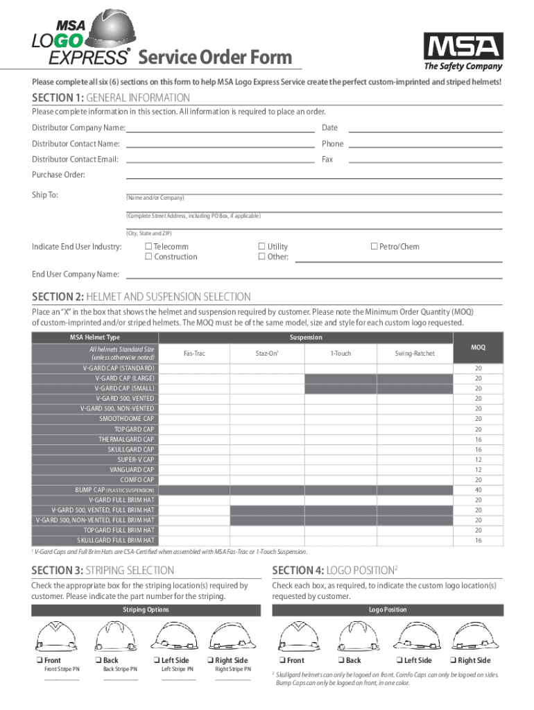 Fillable Online Custom Hard Hats with MSA Logo Express Fax Email Print ...