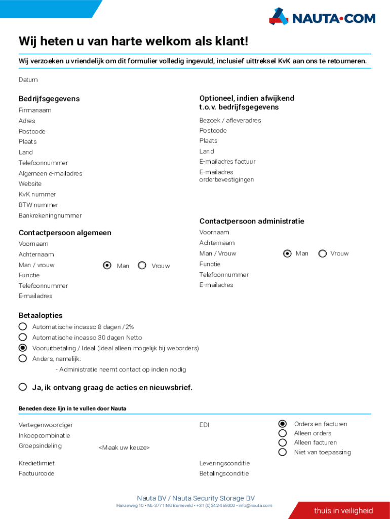 Invulbaar Online Wij verzoeken u vriendelijk om dit formulier volledig ...