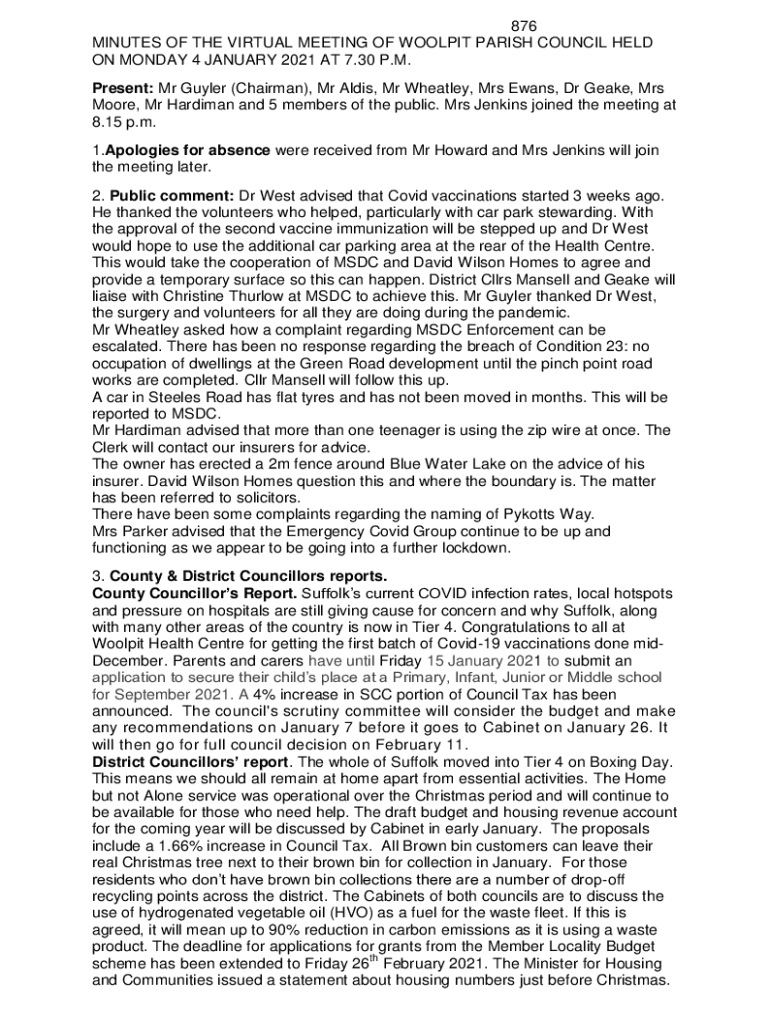 Fillable Online Present: Mr Guyler (Chairman), Mr Aldis, Mr Wheatley ...